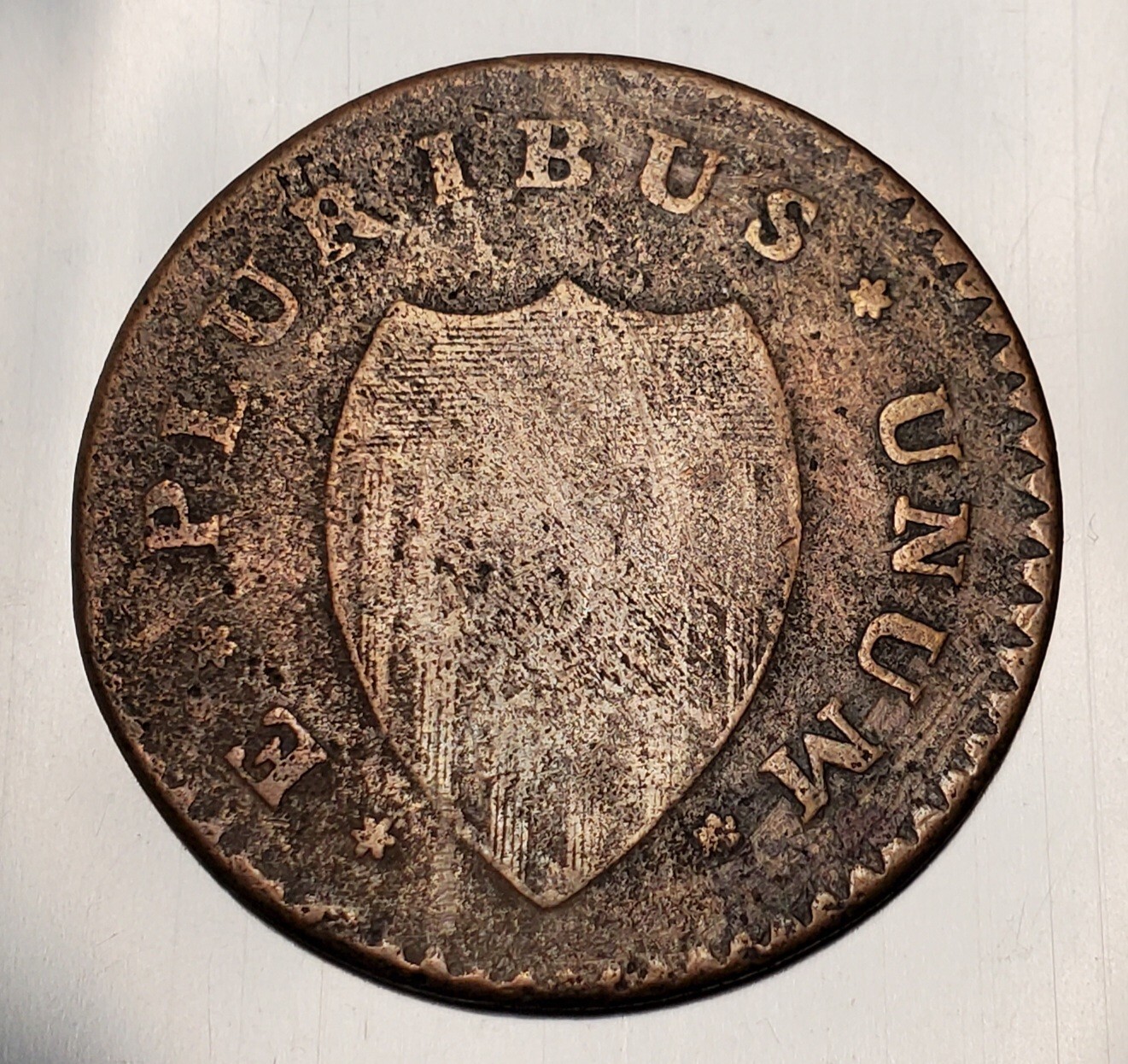 1786 New Jersey Copper Colonial Rare Coin Narrow Shield Curved Plow ...