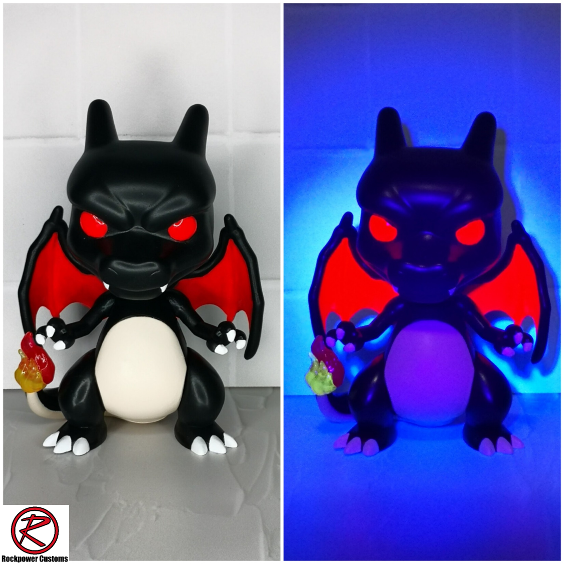 🐉🔥 Funko Pop! Charizard #843 CUSTOM Shiny BlackLight 🔥🐉 | eBay