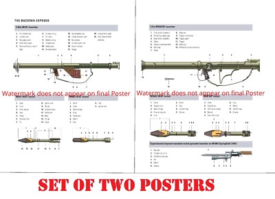 Poster WWII Bazooka portable anti tank rocket launcher weapon Print ...