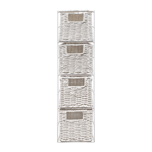4 Drawer Paper Rope Tower Storage Unit With Metal Frame, Ideal for ...