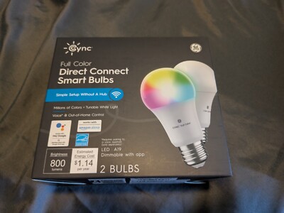 GE Cync Dimmable Full Color Direct Connect Smart Bulbs Two Pack Smart ...