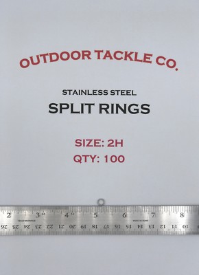 SIZE #2 HEAVY DUTY 2H Stainless Steel Split Rings 100 Count Fishing ...