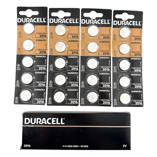 20 Duracell Lithium Button Cell Batteries CR2016 DL2016. 4 Packs Of 5 ...