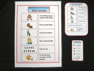 'When I am Angry' help charts Autism/Visual Aid/Pecs/Dementia ...