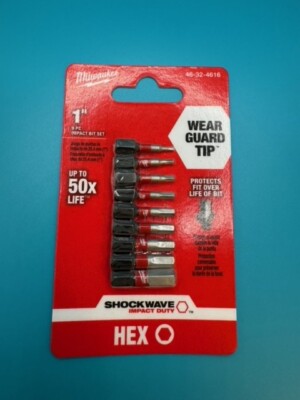 Milwaukee Tool 48-32-4616 Shockwave Impact Hex Insert Bit Set -9Pc | eBay