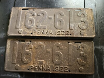 1922 PENNSYLVANIA LICENSE PLATES 162 613 | eBay