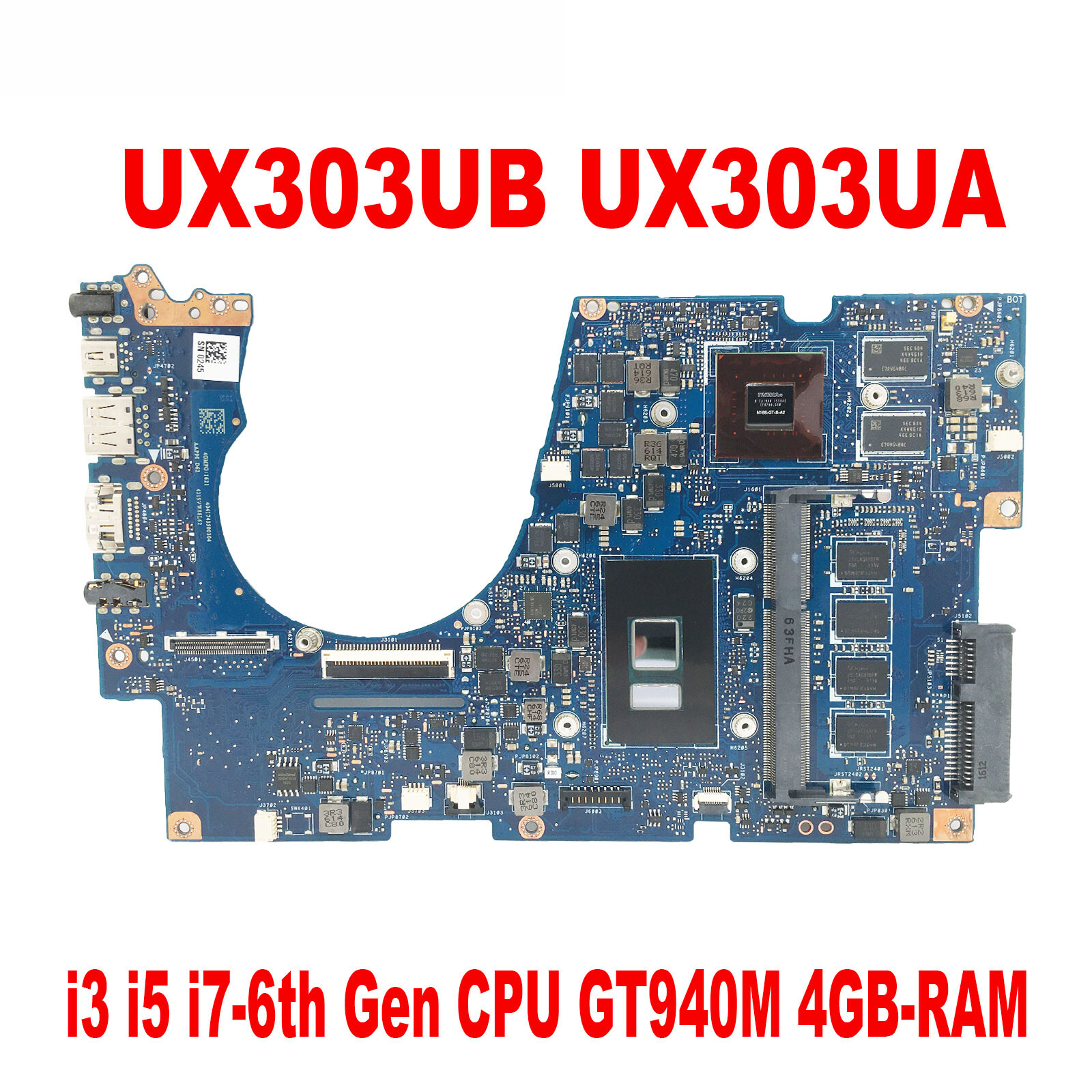 Motherboard for ASUS UX303UB UX303UA U303UB U303UA I5 I7 6th Gen 4GB ...