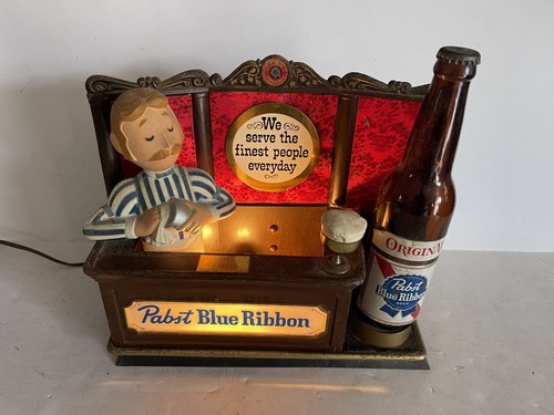 Vintage Pabst Blue Ribbon Bartender lighted bar display Light Lamp ...