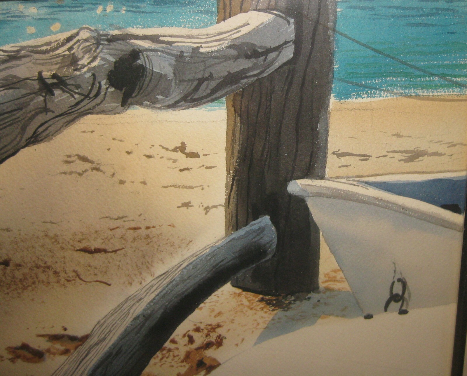 Vintage 1969 ARTHUR CADY 'End of the Day' BOATING Boat on the BEACH ...