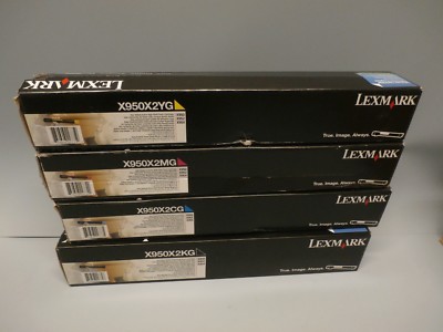 Genuine Lexmark X950X2CG, X950X2KG, X950X2MG, X950X2YG Extra High ...