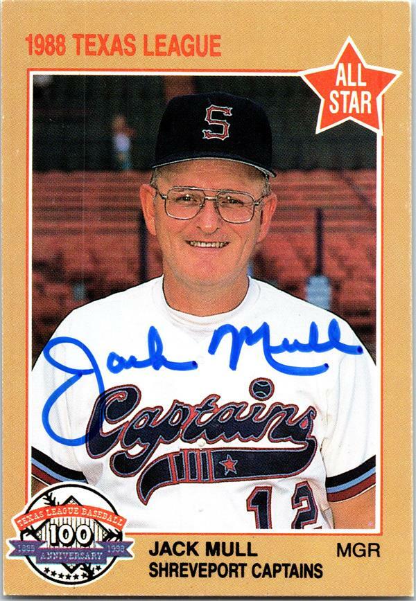 Jack Mull autographed baseball card (Shreveport) 1988 Texas League All ...