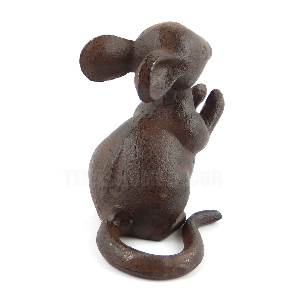 Cast Iron Mouse Figurine Statue Rustic Brown 4 1/4 inch Tall | eBay