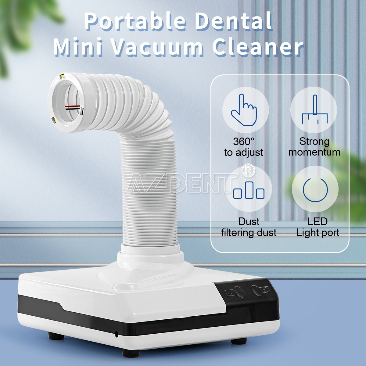 60W LED Dental Dust Collector Extractor Vacuum Cleaner Nail Dust ...