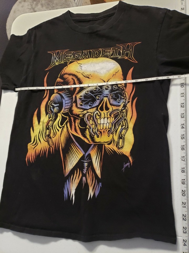 Magadeth Vintage Style Vic Rattlehead Skull Logo Black shirt | eBay