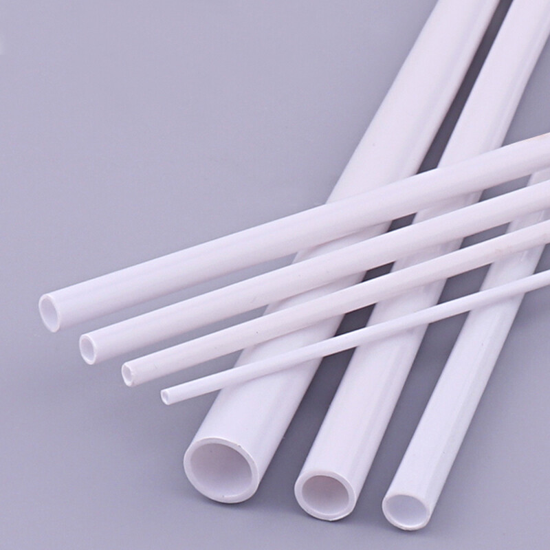 White ABS Plastic Round Tube Pipe Strip 250mm Long House Models RC DIY ...