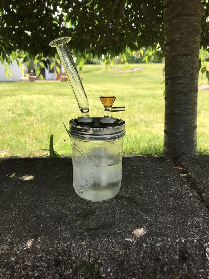 DIY Mason Jar Bong Kit 14mm WideMouth Everything But Jar 16oz Bubbler ...