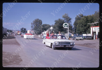 Sl85 Original Slide 1963 Parade convertible Shamrock gas station 185a ...