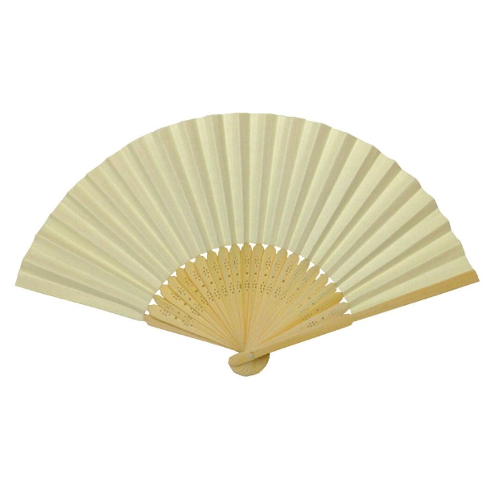 10 PAPER FANS Folding Hand Fan Wedding Gift Party Favor Bamboo Set Lot ...