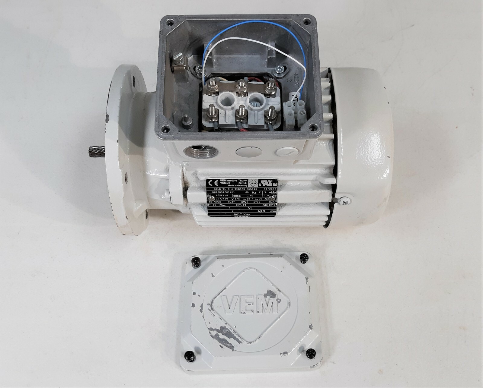 VEM K21R-71-G-4-TLB960-KAL140 Motor, 0.37kW, 0.5hp, 277/480V, 1700rpm ...