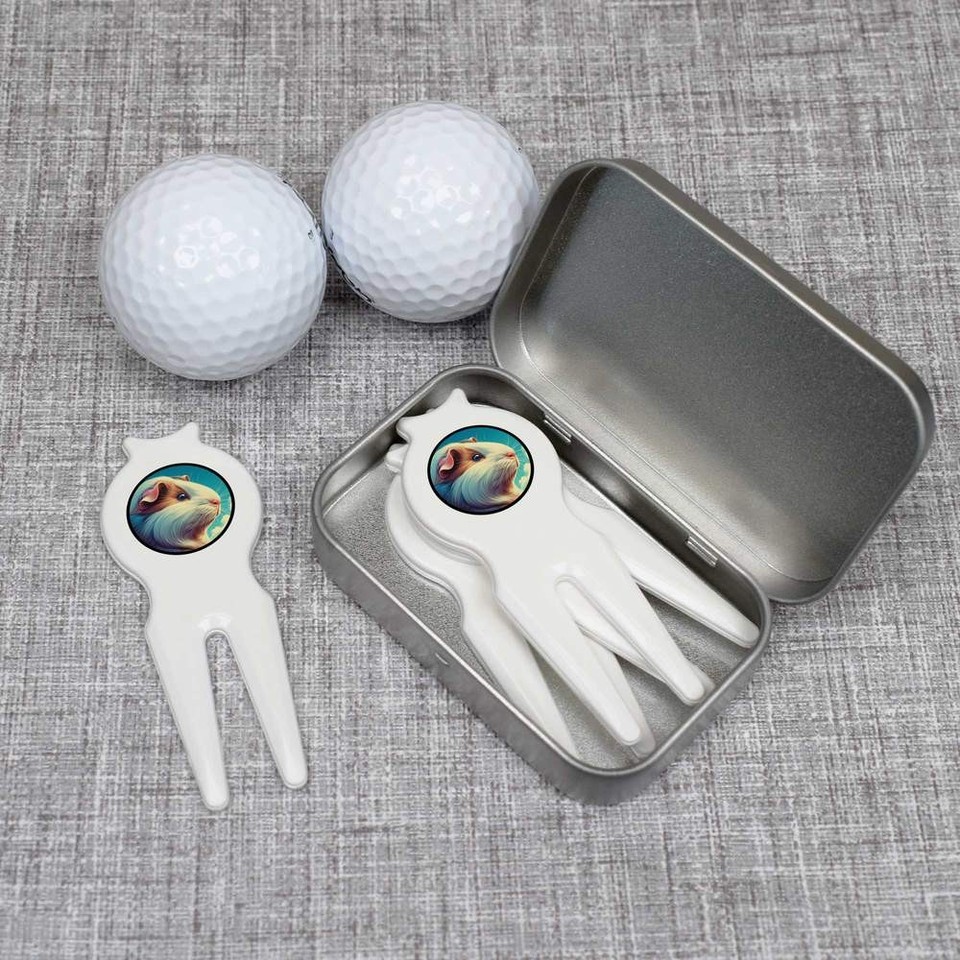 'Cute Guinea Pig Portrait' Golf Divot Tool / Repair Fork Gift Set ...