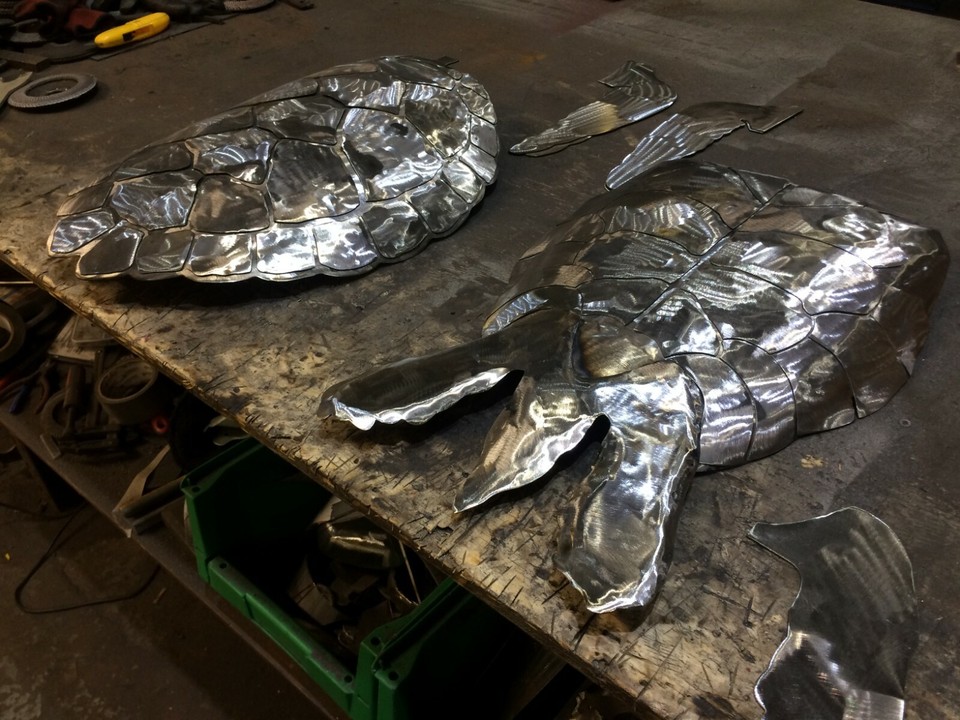 Handmade Welded Steel Sea Turtle Sculpture - made to order | eBay UK