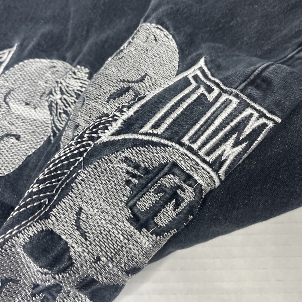 Game Time Jeans Tap Out Embroidered Denim Skater Baggy Mens 30x26 Black ...