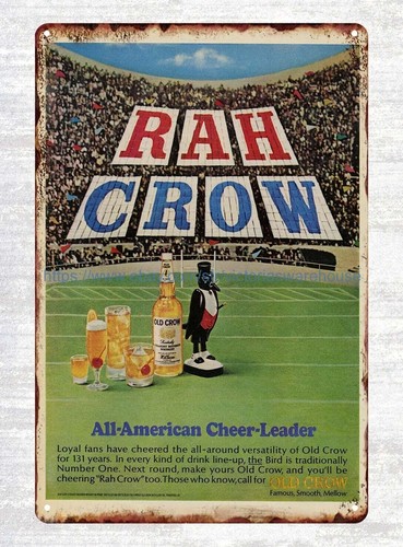 outside garage decorating ideas Old Crow 1966 tin sign | eBay