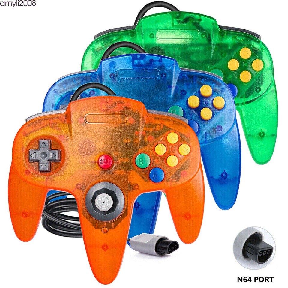 Classic N64 Controllers Wired Gamepad Joystick For Nintendo 64 N64 ...