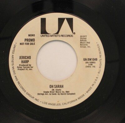 Jericho Harp - Promo 45 - Oh Sarah / Oh Sarah On United Artists Records ...