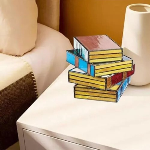 Stained Glass Stacked Books Lamp Tiffany Style Table Lamp Book Lamps ...