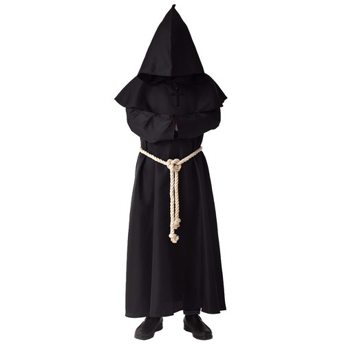 Medieval Mens Monk Robe Hooded Monk Cowl Renaissanc Priest Robe Cosplay ...