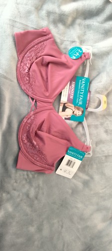 Vanity Fair RADIANT Back Smoothing Underwire Bra Wine Diamond sz - 38C ...