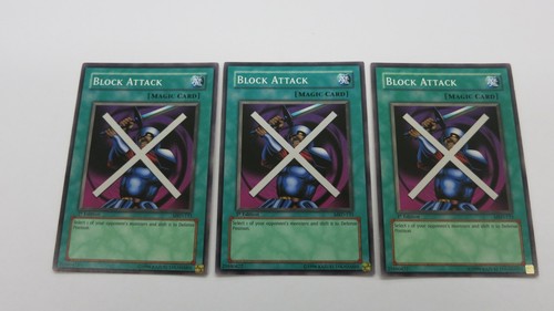 3x BLOCK ATTACK SPELL CARD METAL RAIDERS 1ST EDITION MRD-133 COMMON ...