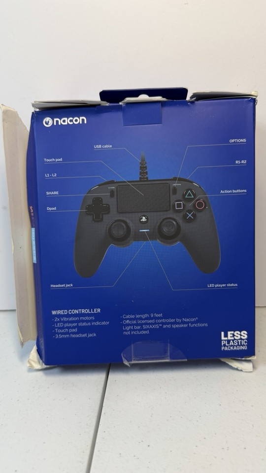 Nacon Wired Controller for PlayStation 4 PS4 and PC Black NEW SEALED ...