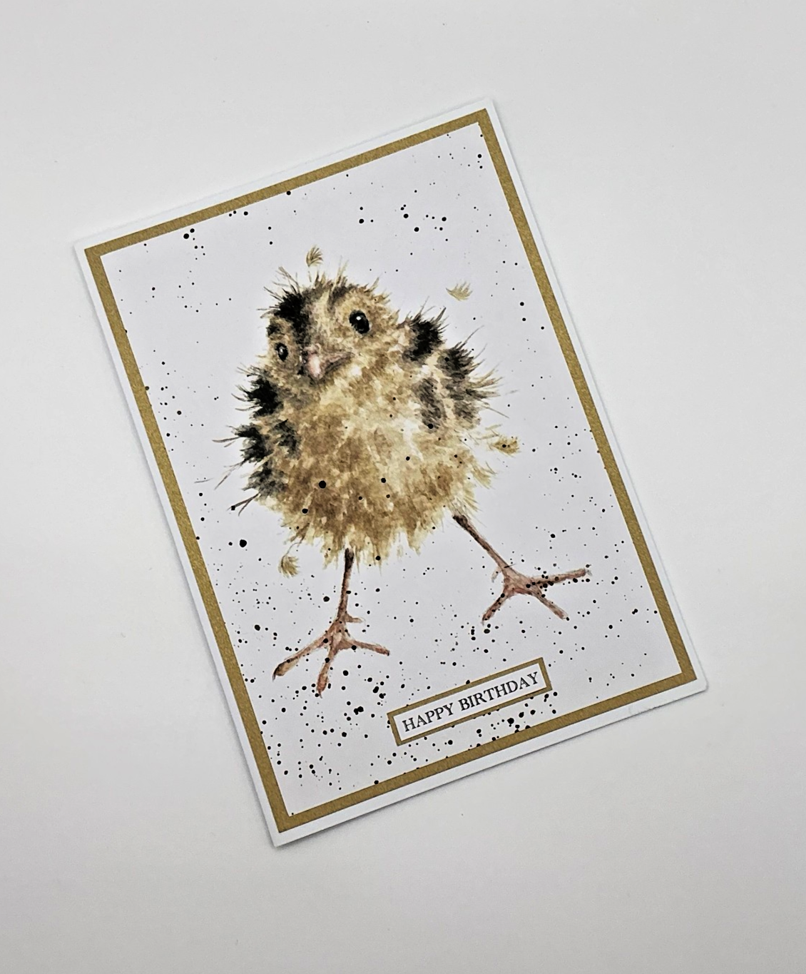 Baby Bird Card, Gold Frame, Handmade in Suffolk, 100% Hospice Charity ...