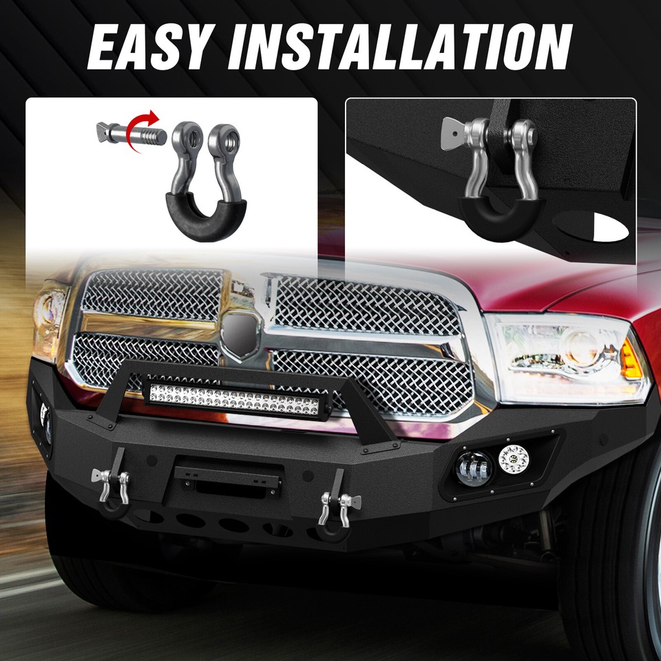 9500LBS Universal 2PCS 3/4" Bumper D-Ring Shackle Tow Hooks For Jeep ...