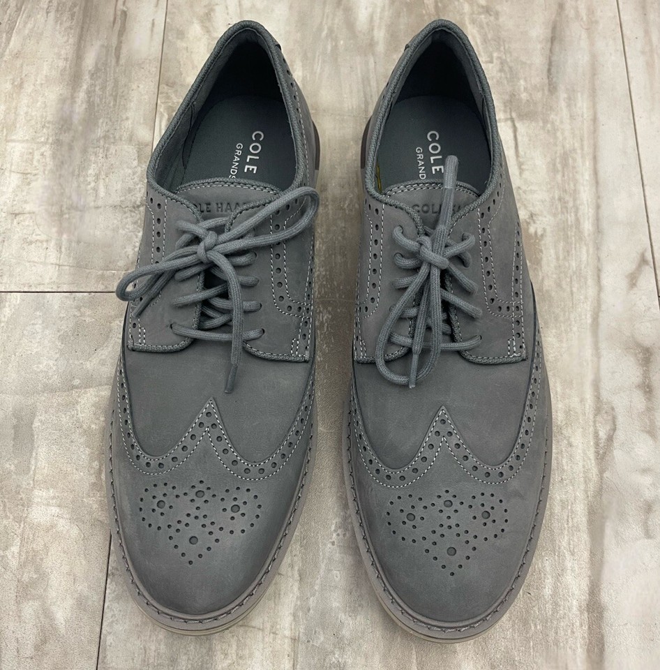 Cole Haan Go To Wingtip Derby Oxford Shoes Men’s 9 Leather Grey / Gray ...