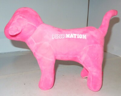 Victoria's Secret PINK NATION Dog Large Cozy Stuffed Plush Dog Pink 9 ...