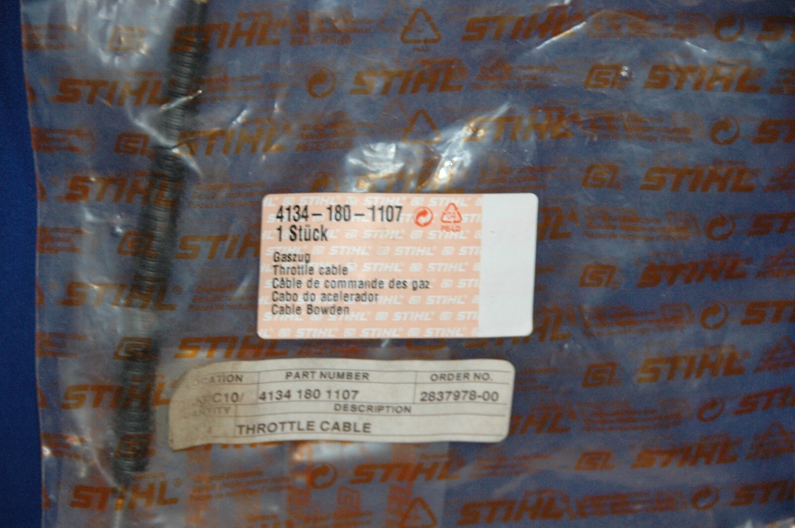 OEM+STIHL+4134+180+1107+Throttle+Cable for sale online | eBay