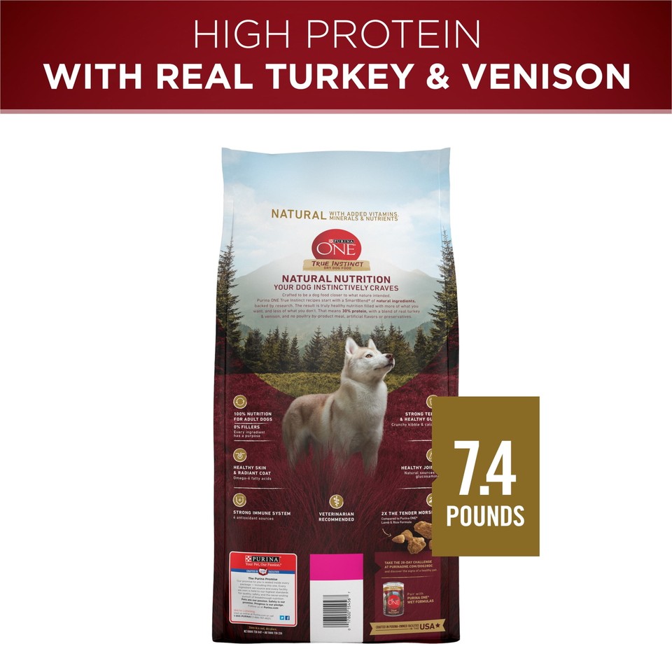 One True Instinct Dry Dog Food for Adult Dogs,High Protein Real Turkey ...