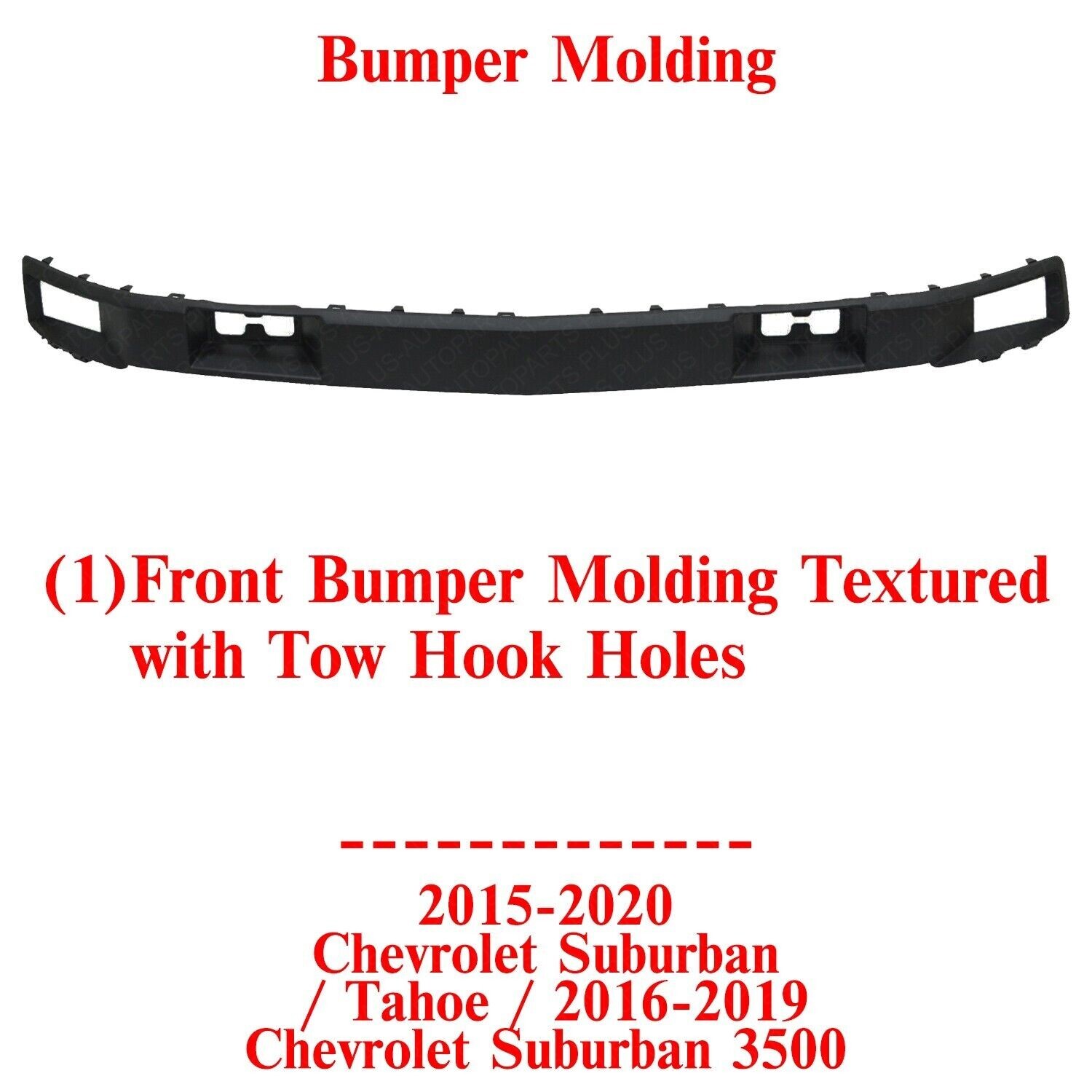 Front Bumper Lower Molding Textured Plastic For 2015-20 Chevry Suburban ...