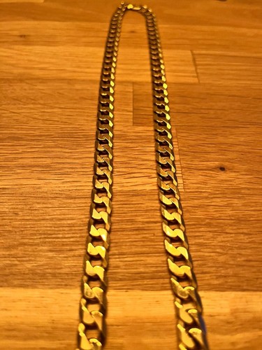 9ct heavy weight solid Gold curb chain 53g and 22 inches long. | eBay UK