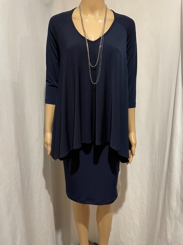 SACHA DRAKE SIZE 8 NAVY BLUE 3/4 SLEEVE JERSEY DRESS | eBay Australia
