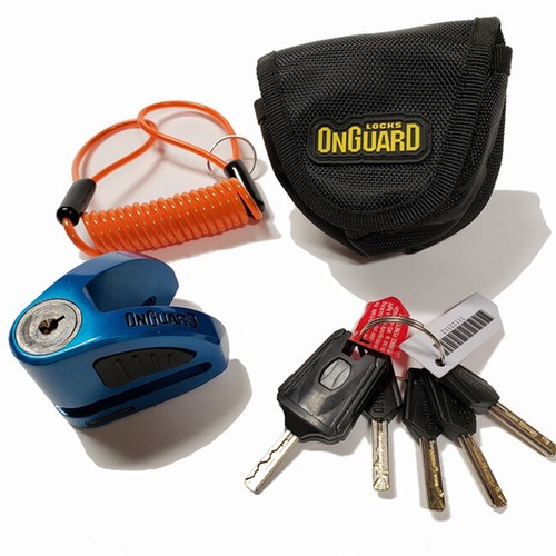 On Guard Locks Boxer Disc Lock Blue - 5.5mm Pin with Pouch & Reminder ...
