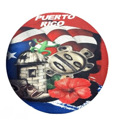 PUERTO RICO FLAG DESIGN ROUND PC GAMING MOUSE PAD MAT HOME SCHOOL ...
