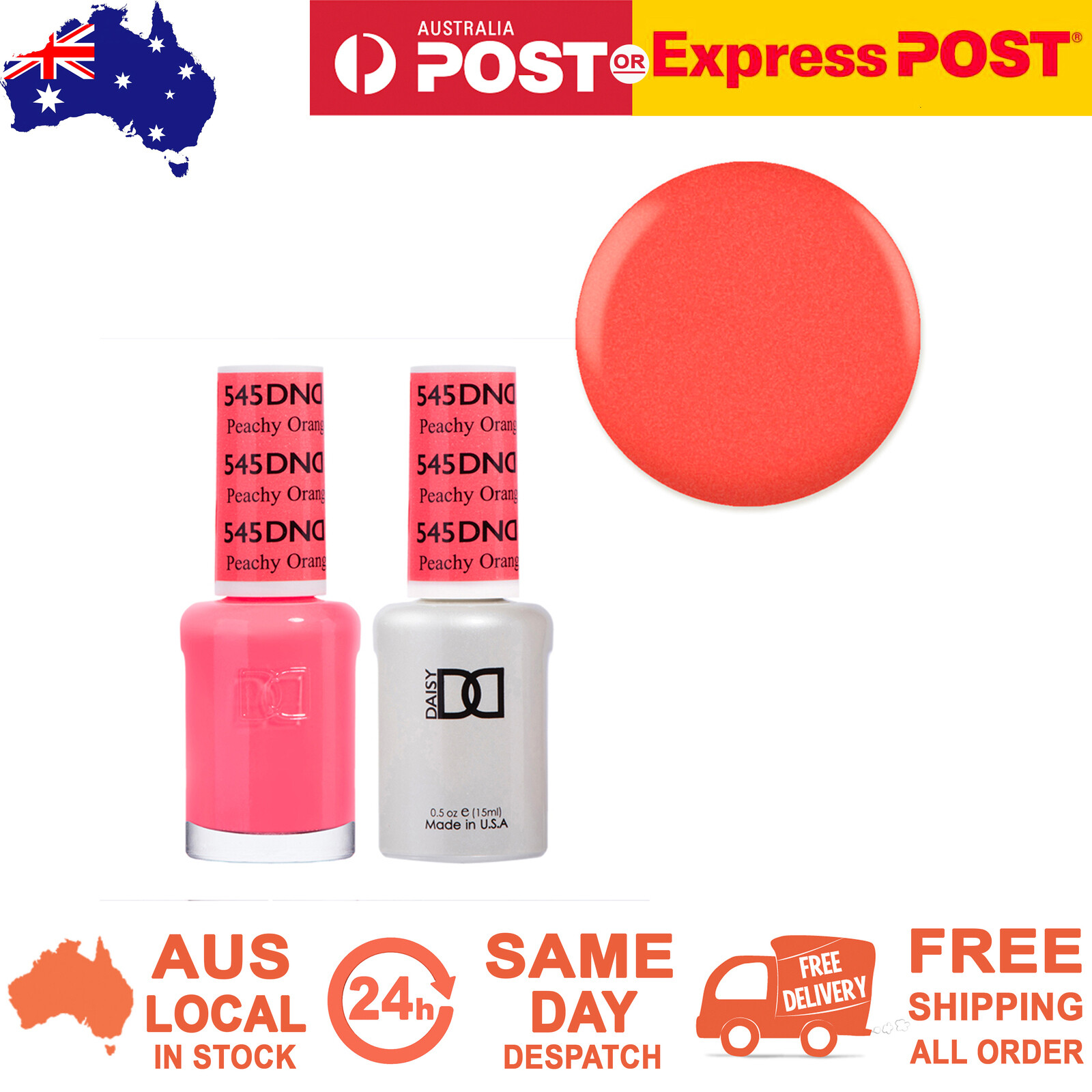 DND 545 Peachy Orange - Daisy Collection Nail Gel & Polish Duo 15ml | eBay
