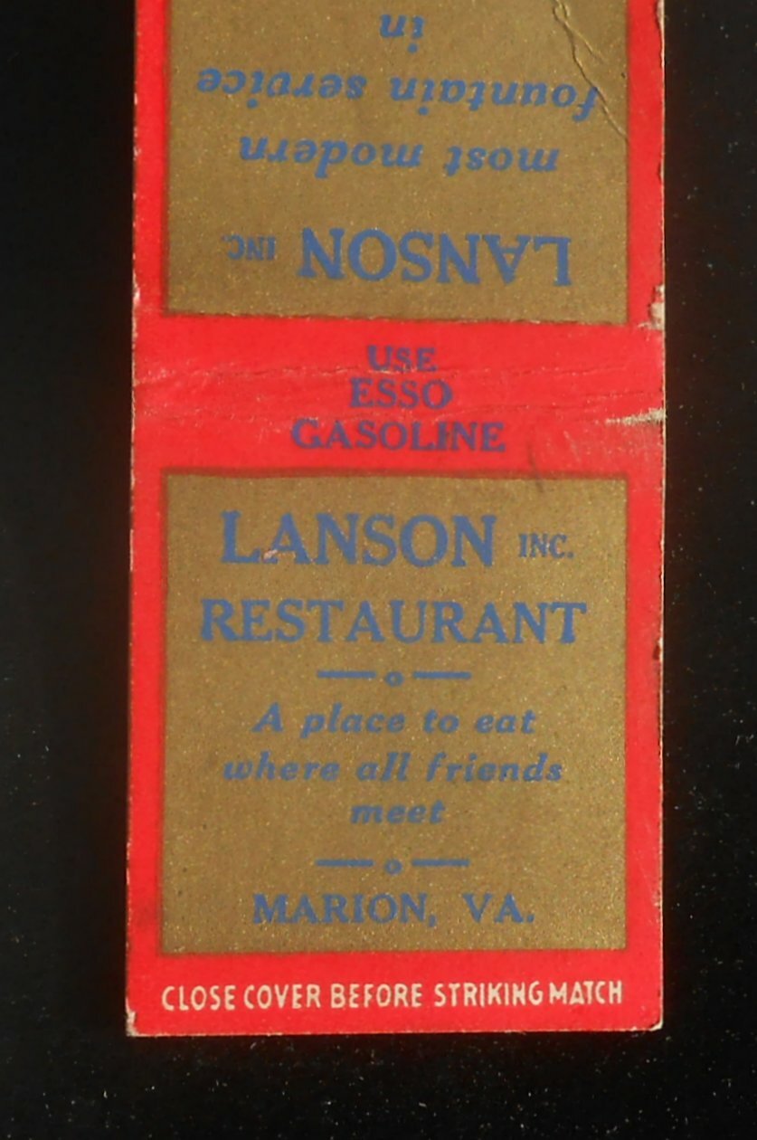 1930s Lanson Restaurant Most Modern Fountain Service Esso Gasoline ...