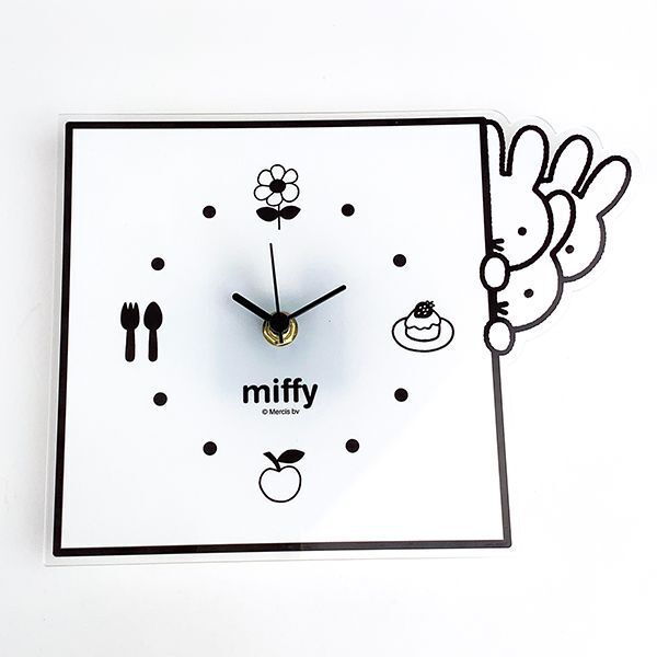 Miffy Goods MIFFY Interior Clock Peep WH Monochrome Clock (PWOR ...