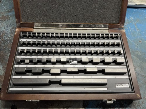 FOWLER 81 Pieces Gage Block Set Metal Economy Grade Wood Case Missing 1 ...