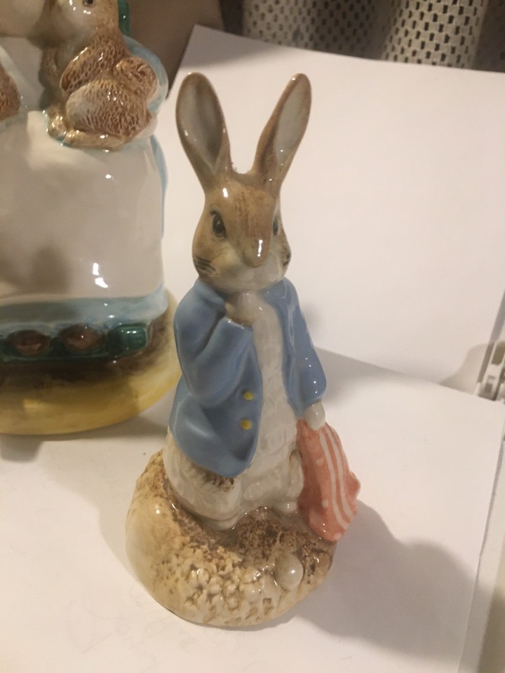 Royal Albert Beatrix Potter Poorly Peter Rabbit Peter red pocket hanky ...